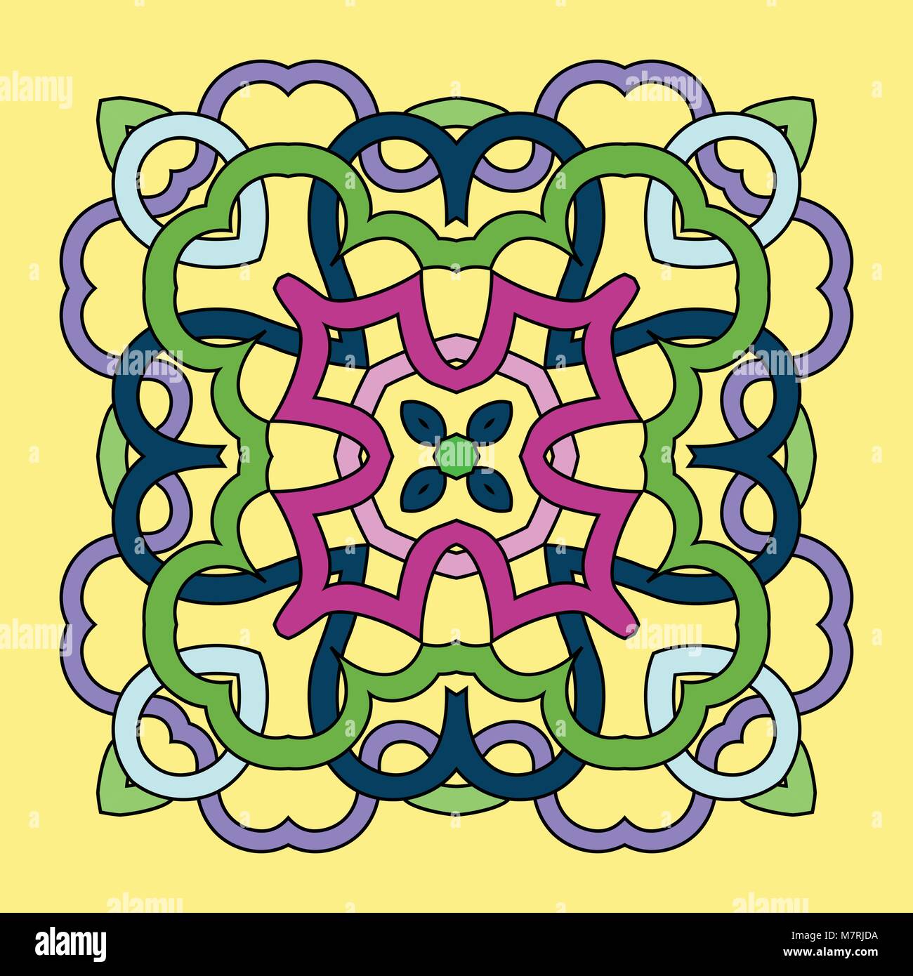 vector illustration of hand drawn mandala, square mandala Stock Vector ...
