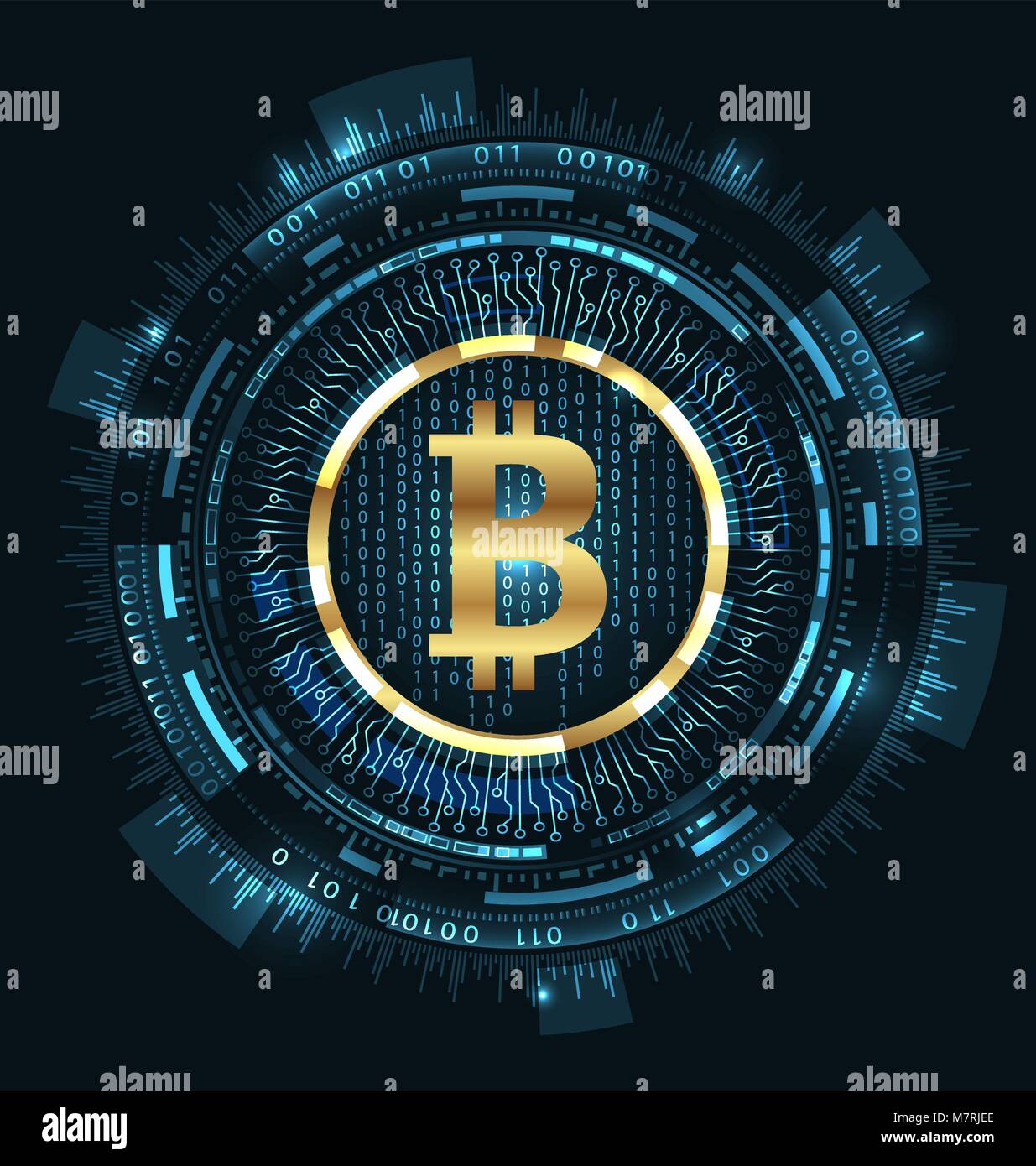 Bitcoin with HUD Elements. Bit Coin, BTC, Bit-coin, Digital Currency ...