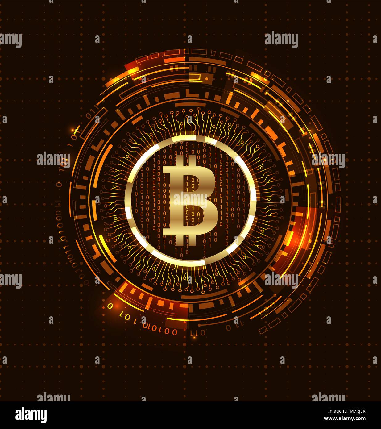 Golden Bitcoin Digital Currency, Futuristic Money. BTC, Bit-coin, Bit Coin Stock Vector Image ...