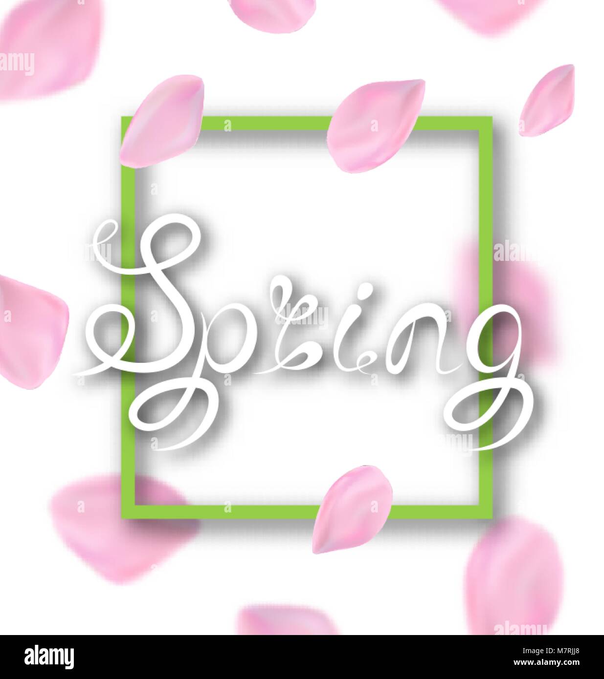 Spring Lettering, Border Frame, Calligraphic Text, Headline Pattern ...