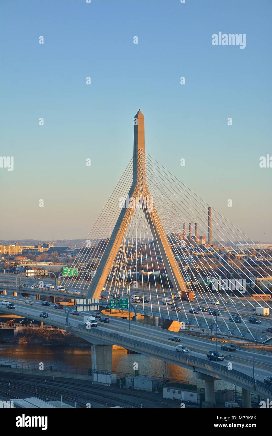 The icon Leonard P. Zakim Bunker Hill Memorial Bridge seen from above ...