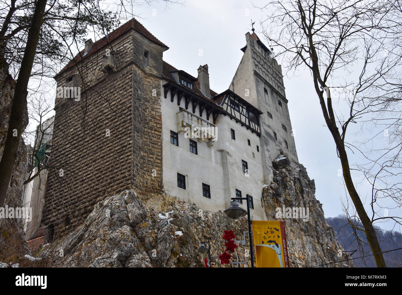 Bran, Romania. February 4, 2017. Bran Castle (Castelul Bran), commonly ...