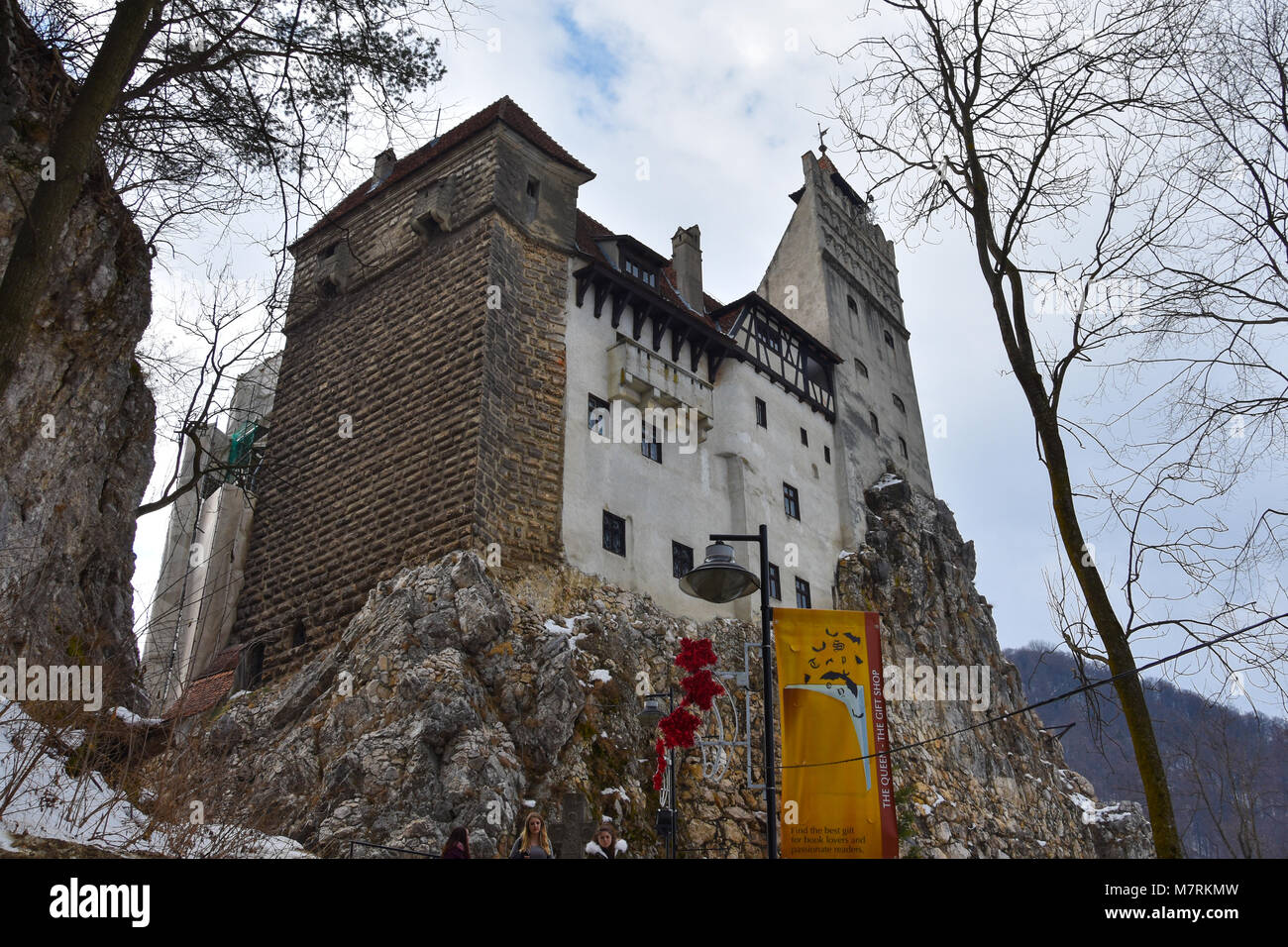 Bran, Romania. February 4, 2017. Bran Castle (Castelul Bran), commonly ...
