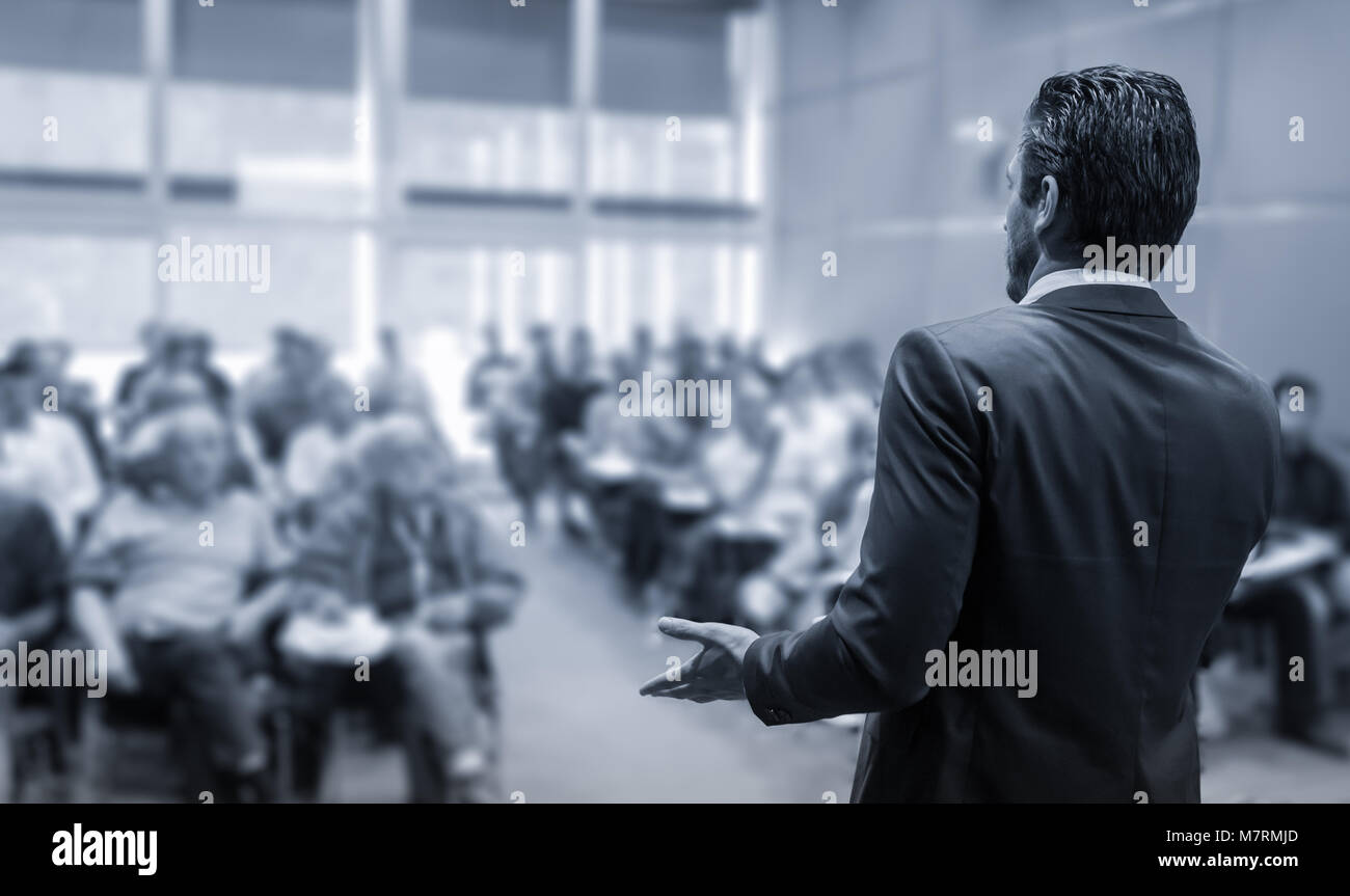 Speaker Giving a Talk at Business Meeting Stock Photo - Alamy