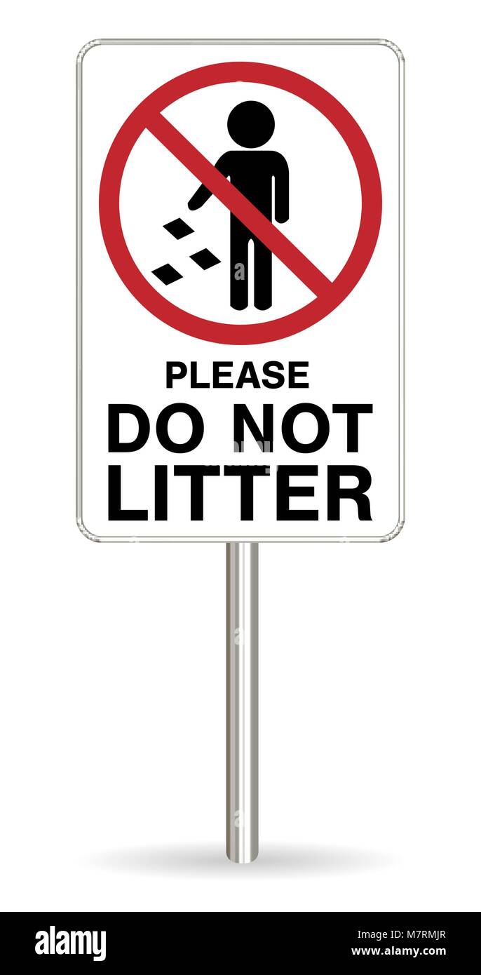 do not litter warning sing on white background Stock Vector Image & Art ...