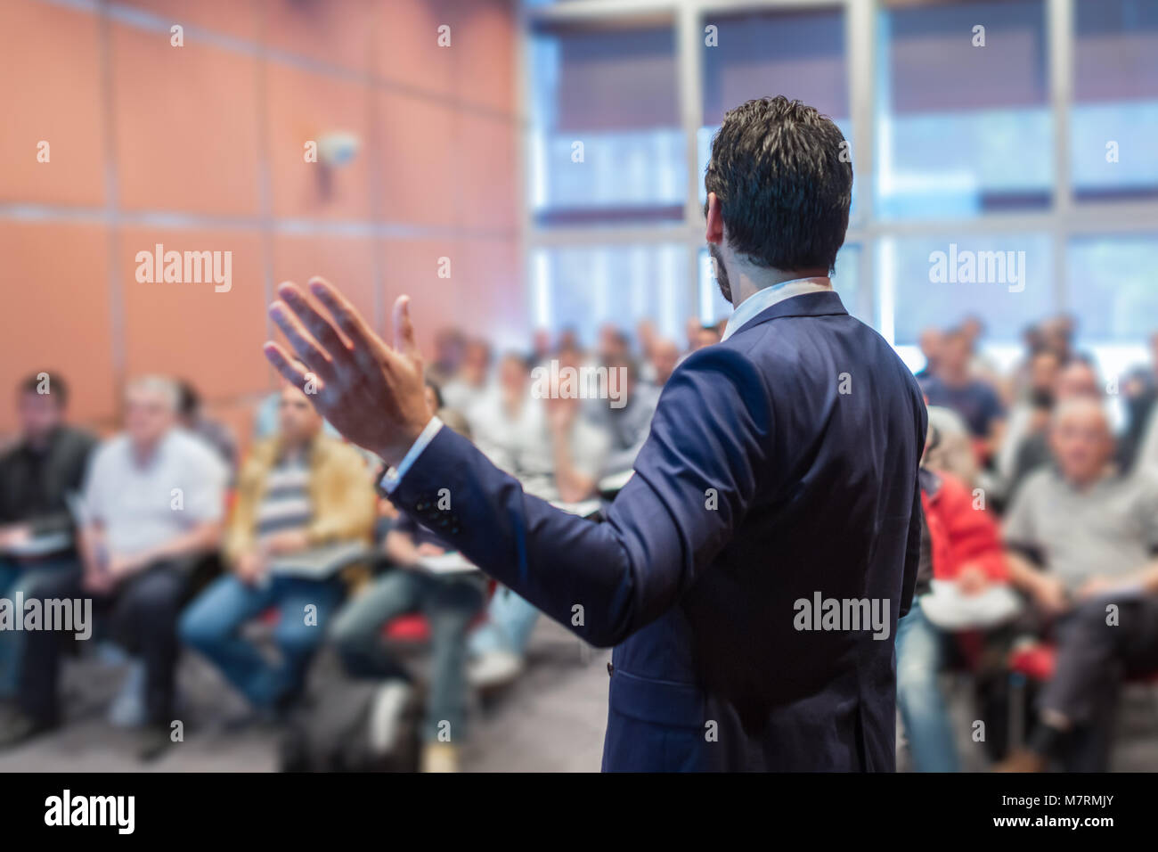 Speaker Giving a Talk at Business Meeting Stock Photo - Alamy