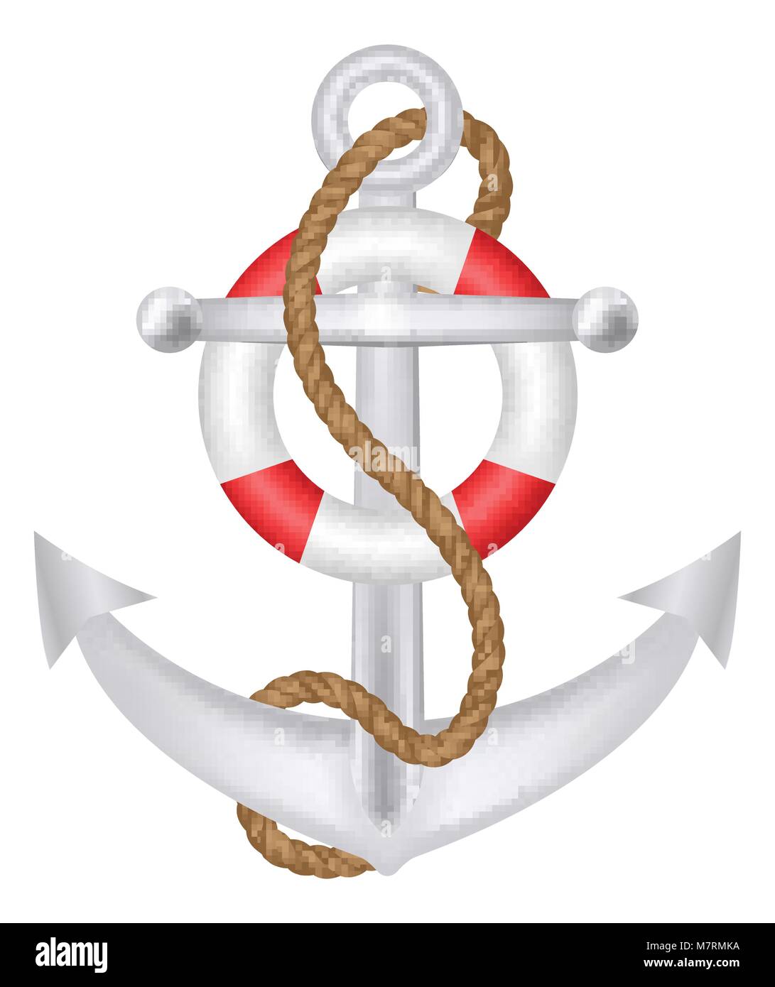 anchor with rope and safety ring logo vector Stock Vector Image & Art ...