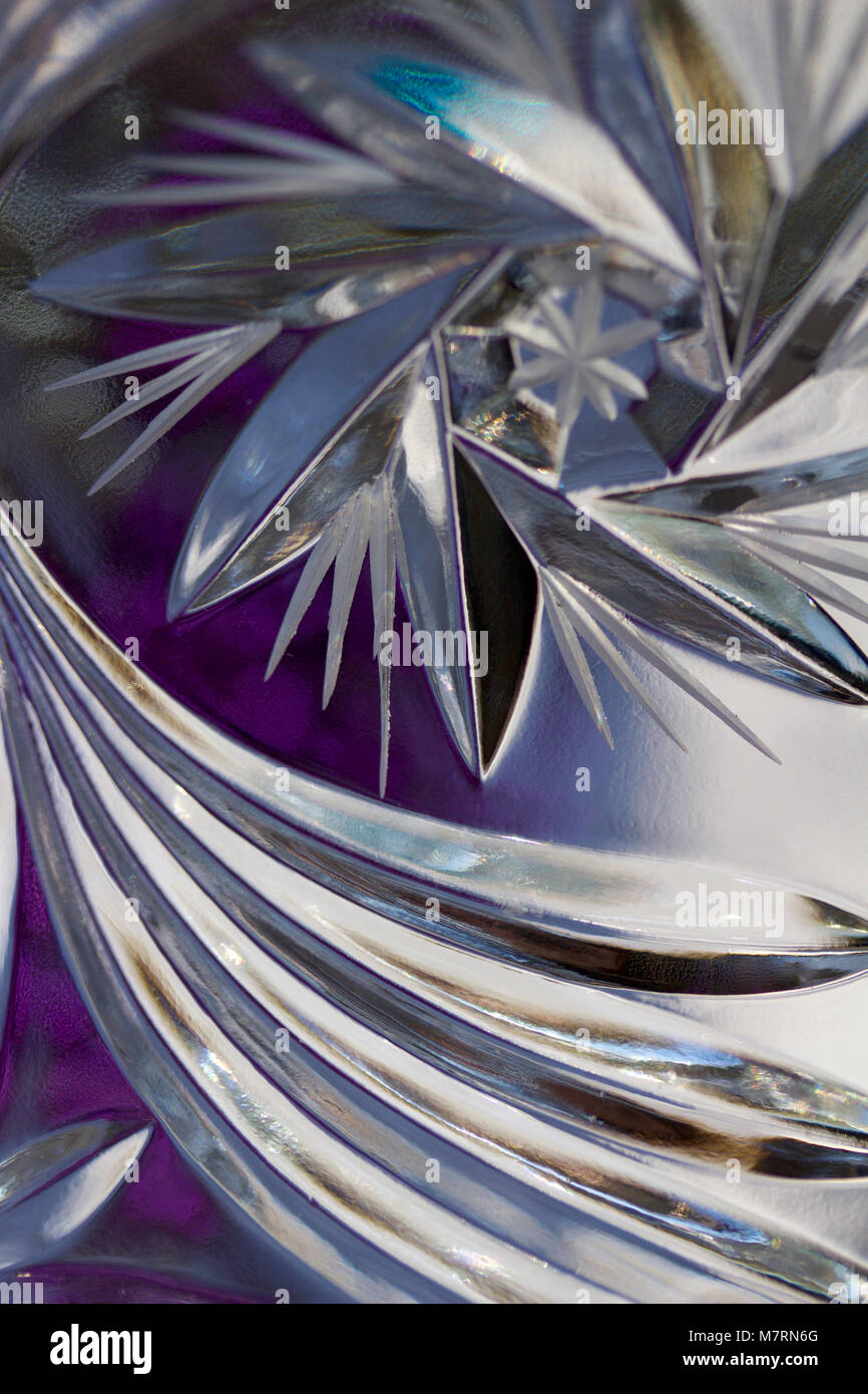 Macro abstract background of beautiful lead crystal glass designs and ...