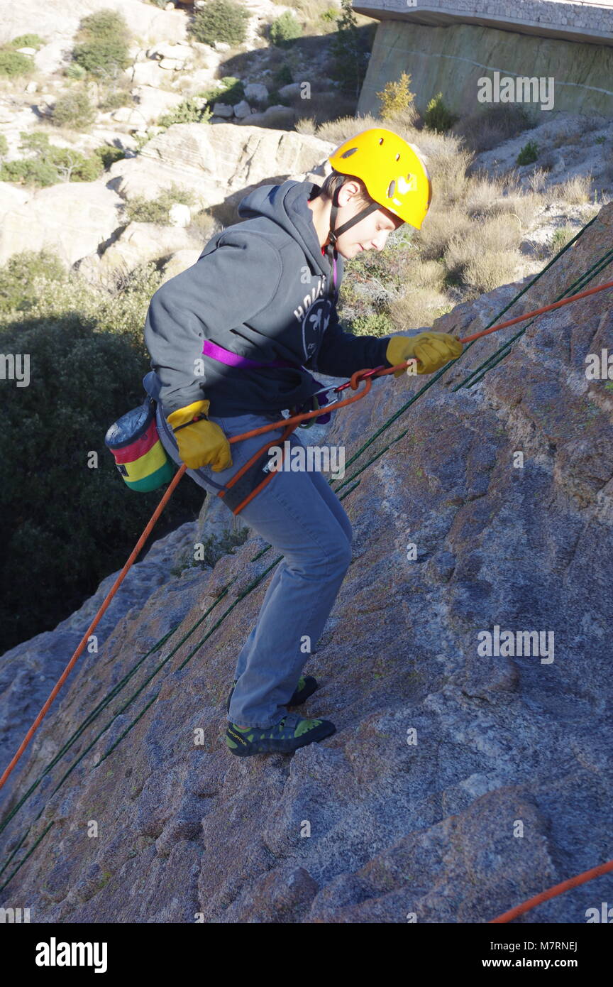 Boy Scouts seen repelling Stock Photo - Alamy