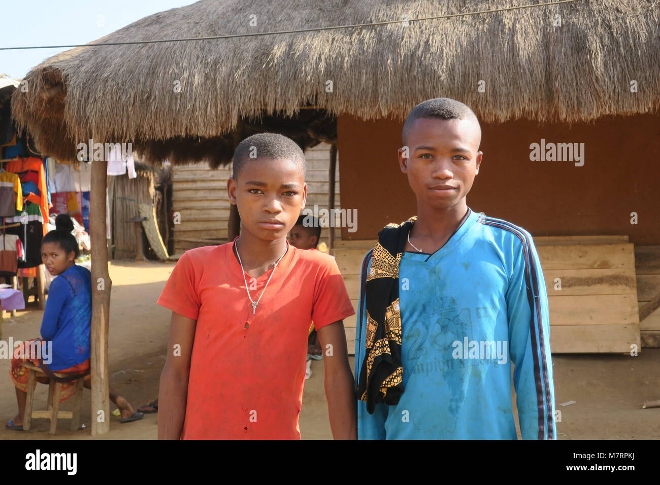 Cute Malagasy kids in poor village on Madagascar island Stock Photo - Alamy