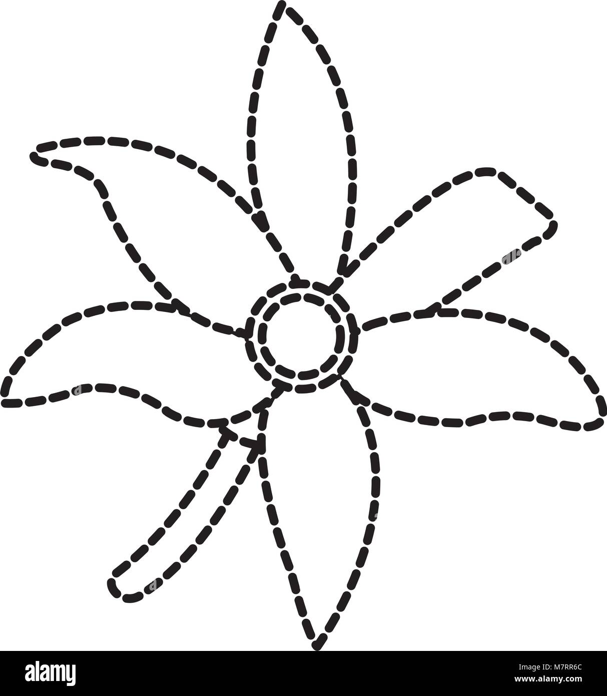 dotted shape beautiful flower with nature petals design Stock Vector ...