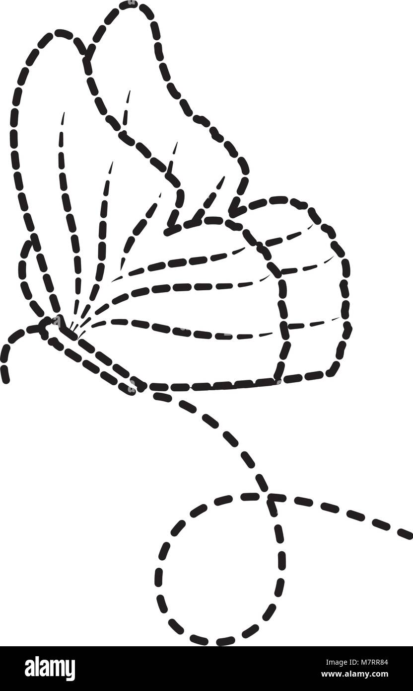 dotted shape nice butterfly insect animal flying Stock Vector Image ...