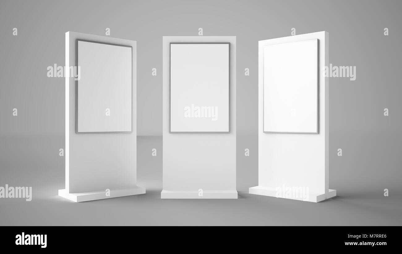 Interactive stand screen 3d rendering Stock Photo - Alamy