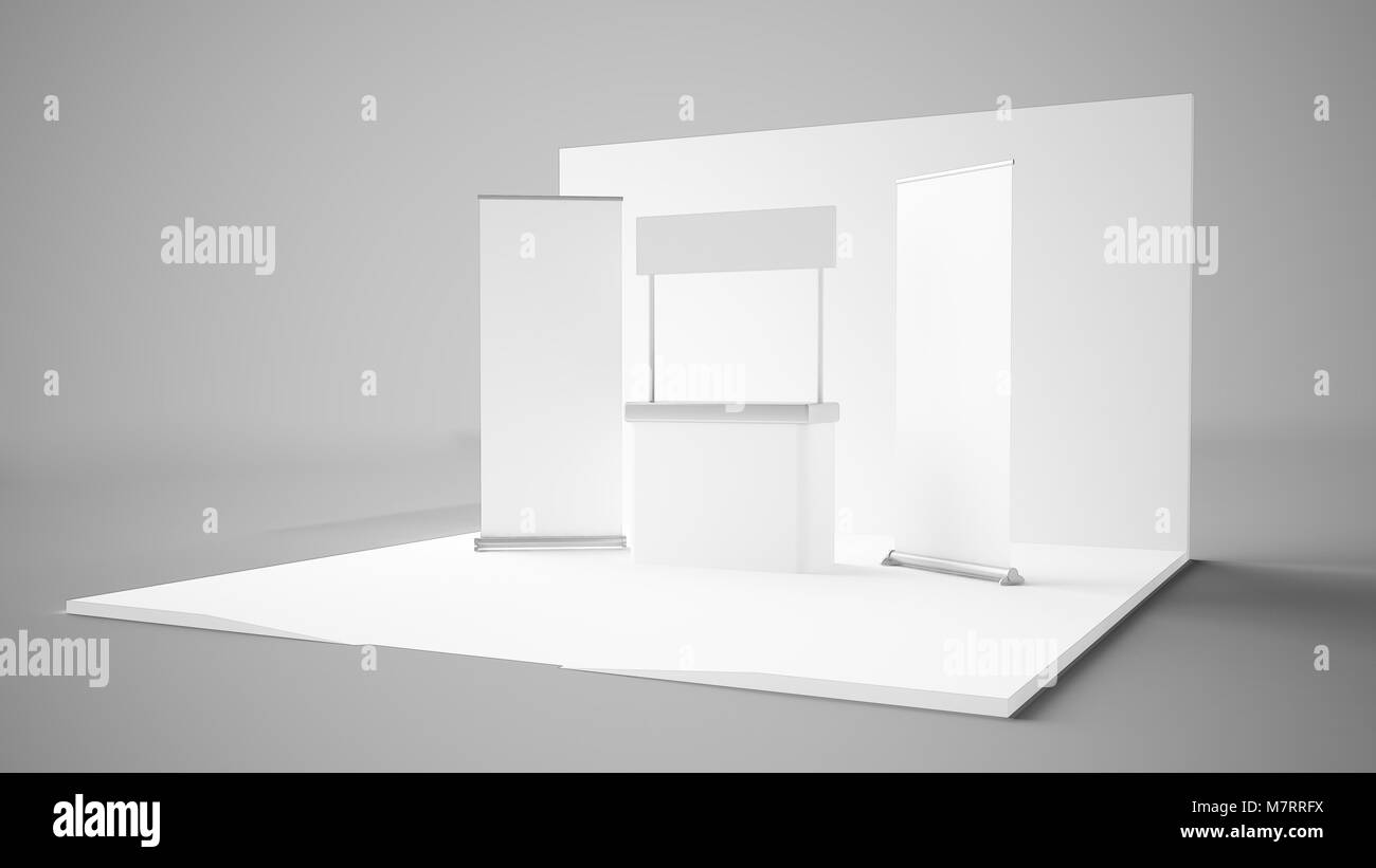 exhibition stand 3d rendering Stock Photo - Alamy