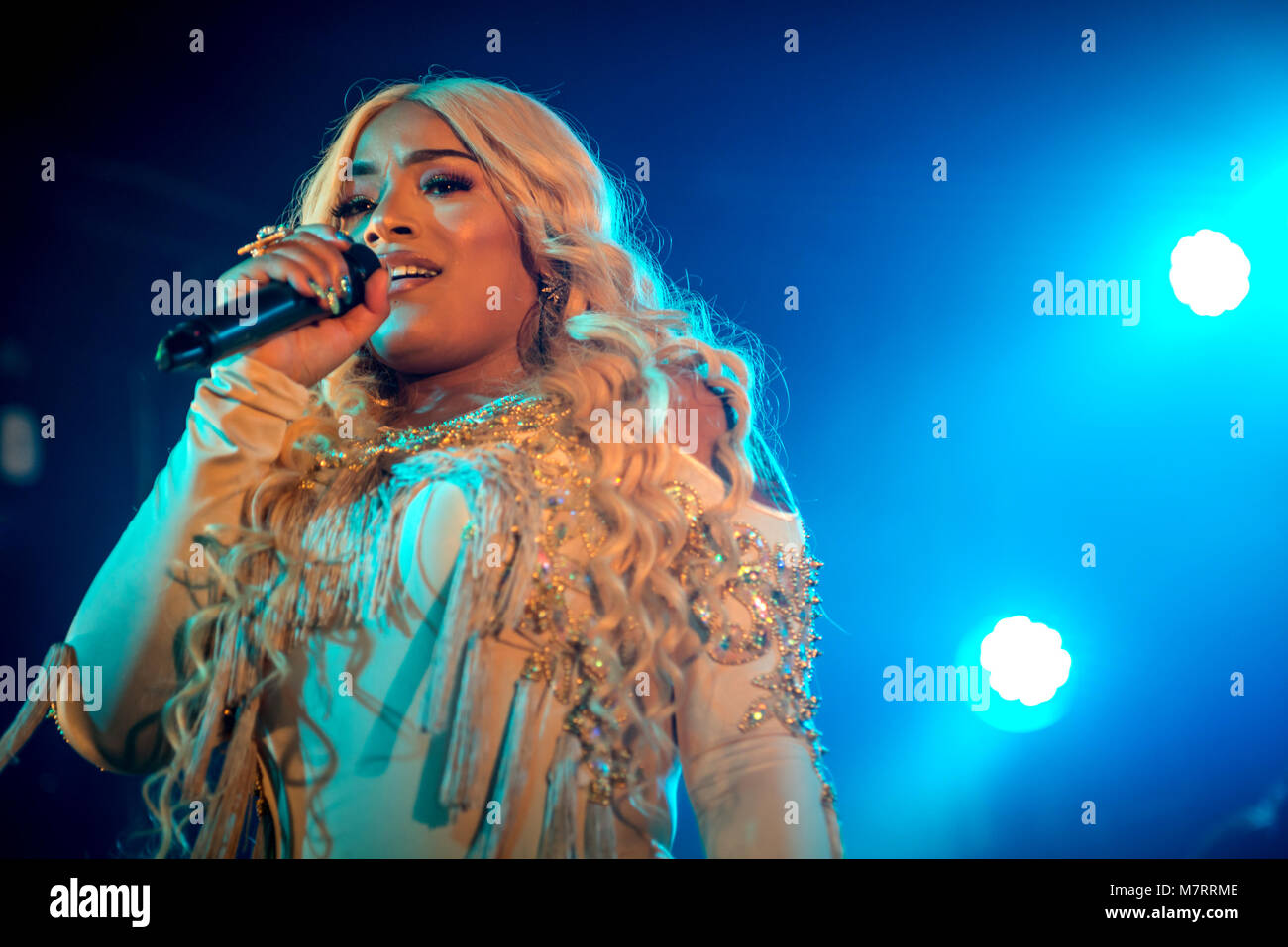 Rap artist Stefflon Don performing at Brighton's Concorde 2 venue Stock ...