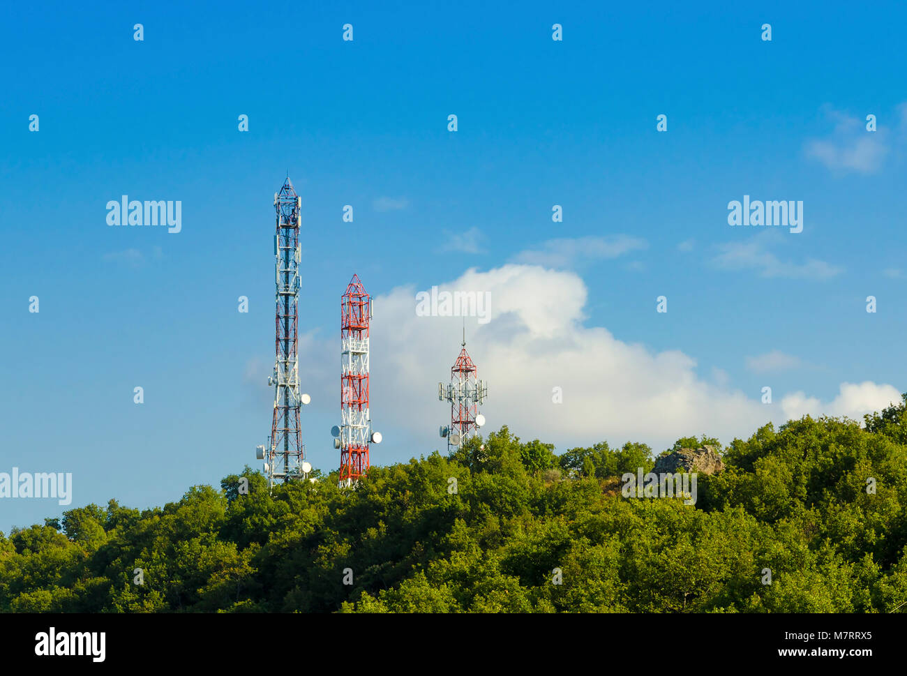 Telecommunications tower dishes antennas hi-res stock photography and ...