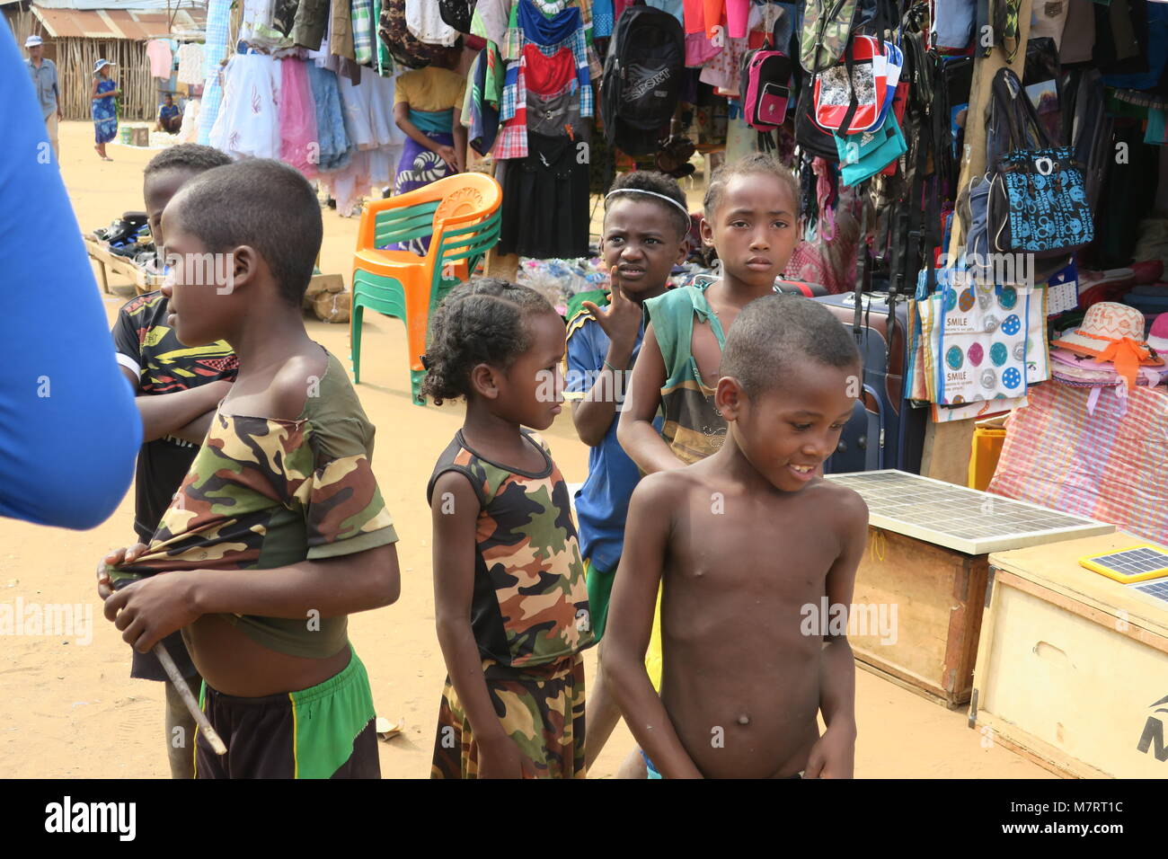 Cute Malagasy kids in poor village on Madagascar island Stock Photo - Alamy