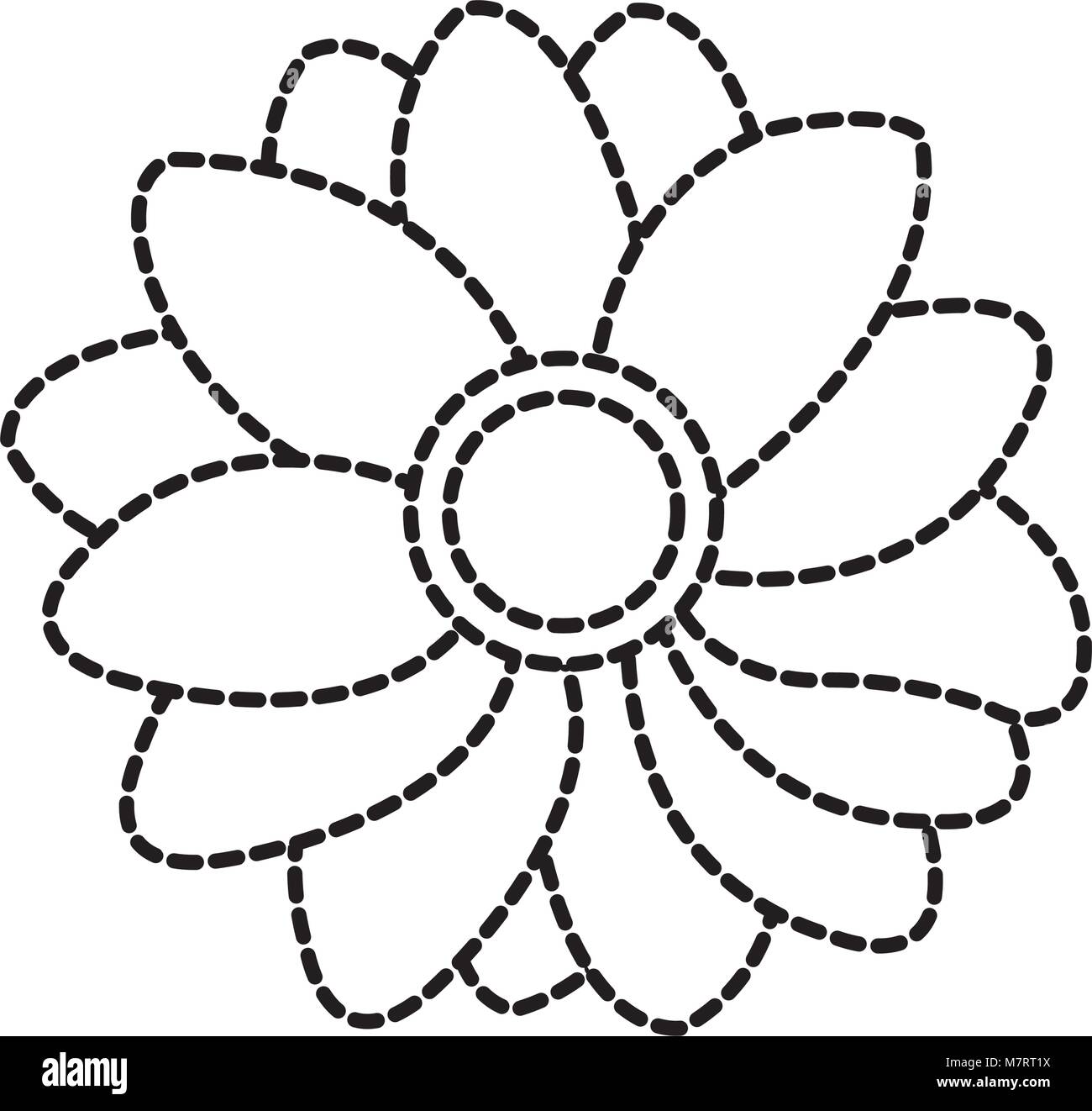 dotted shape nice flowers with petals decoration design Stock Vector ...