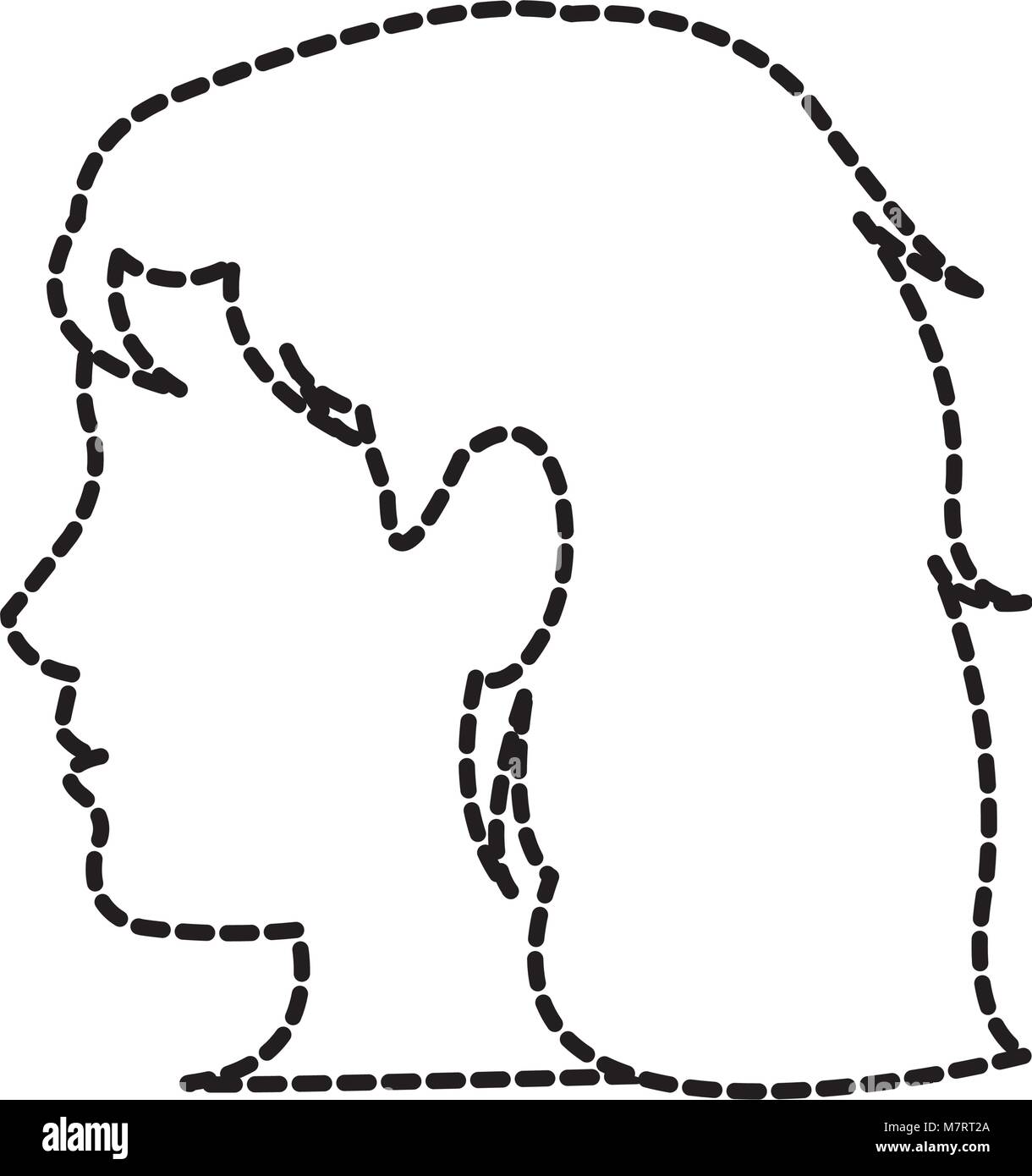 dotted shape contour woman head with hairstyle design Stock Vector ...