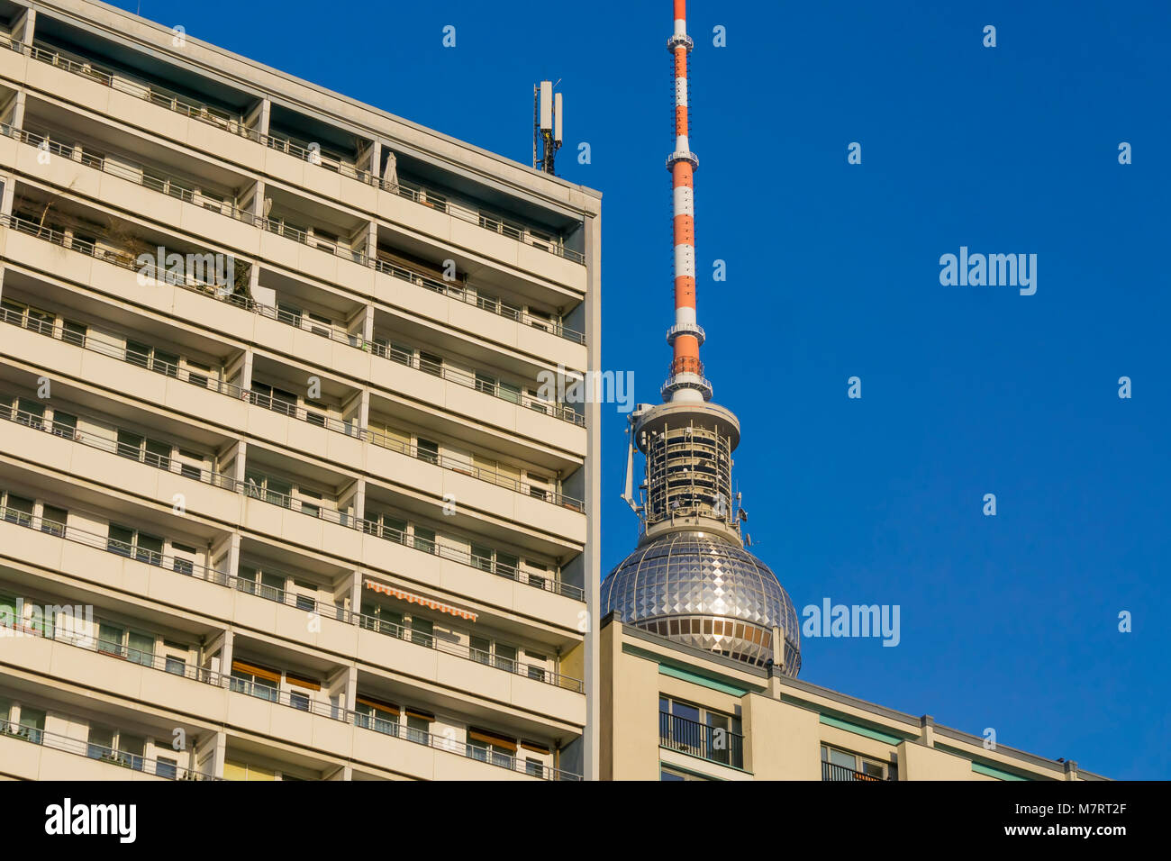 Residential building with TV Tower Stock Photo - Alamy