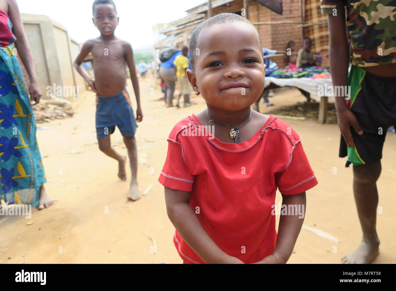 Cute Malagasy kids in poor village on Madagascar island Stock Photo - Alamy