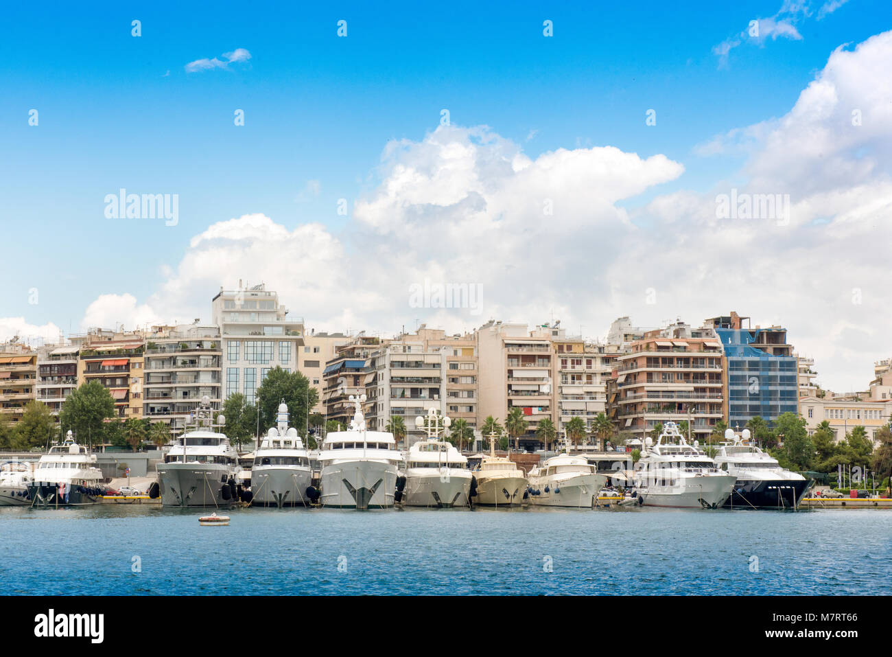 Luxury fast motor yachts in Piraeus port,marina Zeas,Pasalimani Stock ...