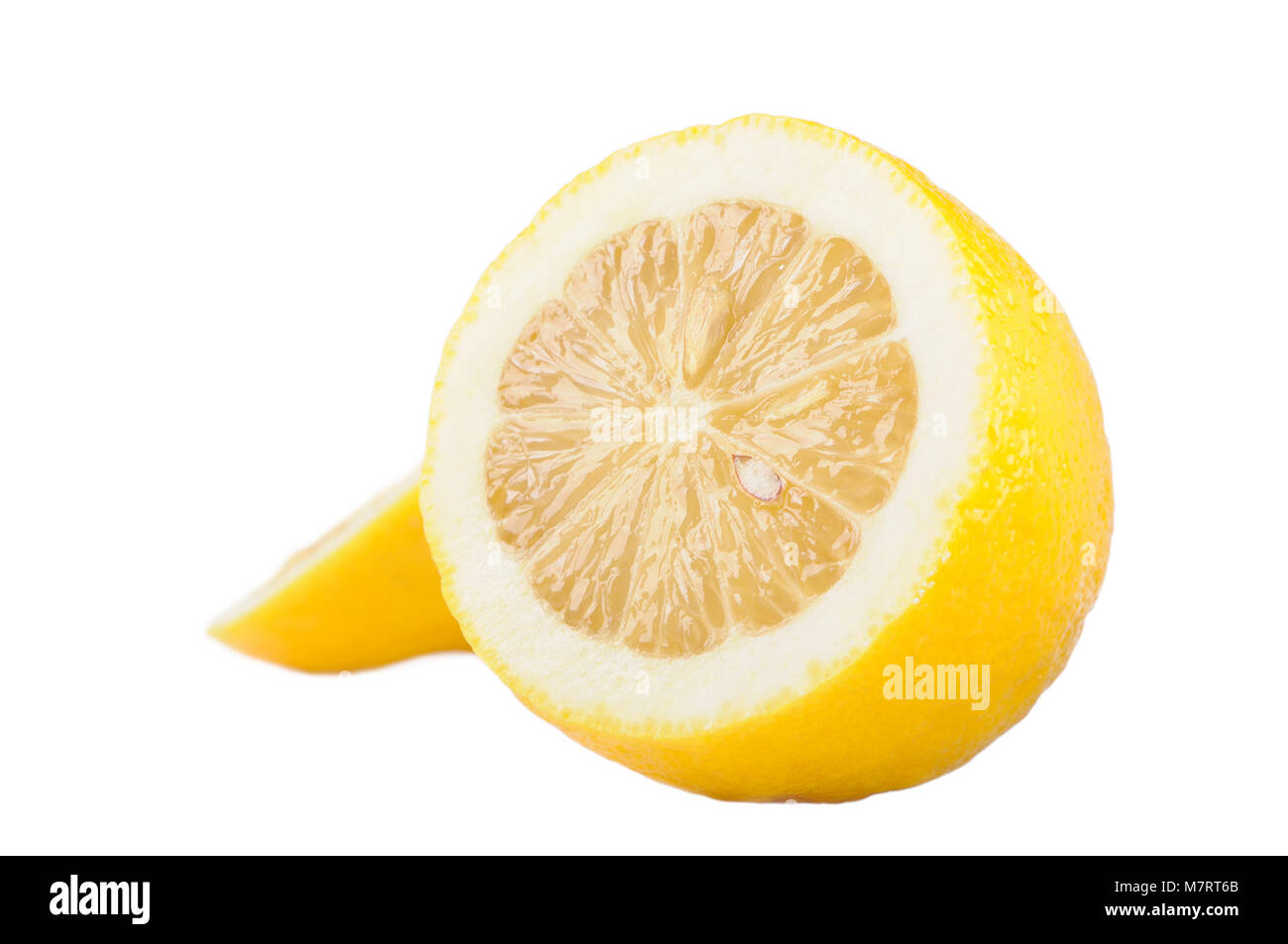 Lemon segment isolated on white Stock Photo - Alamy