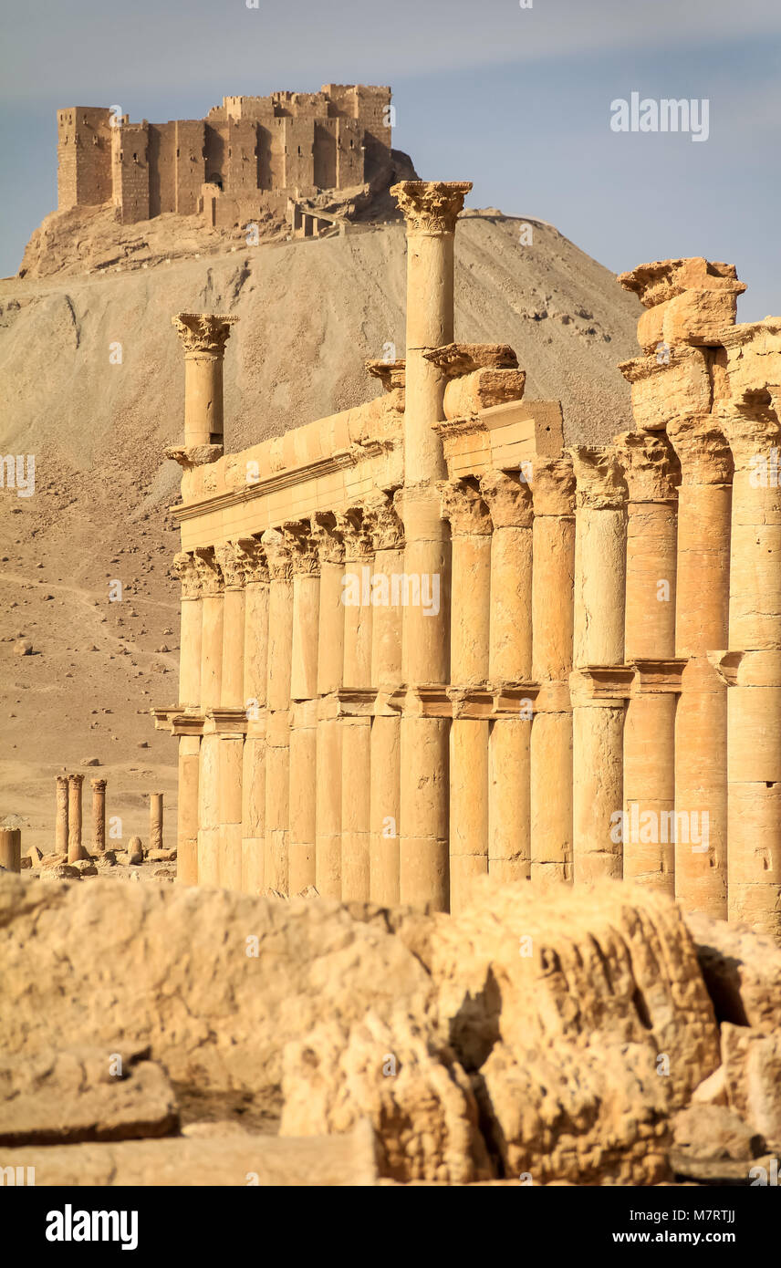 Ancient Roman time town in Palmyra Stock Photo - Alamy