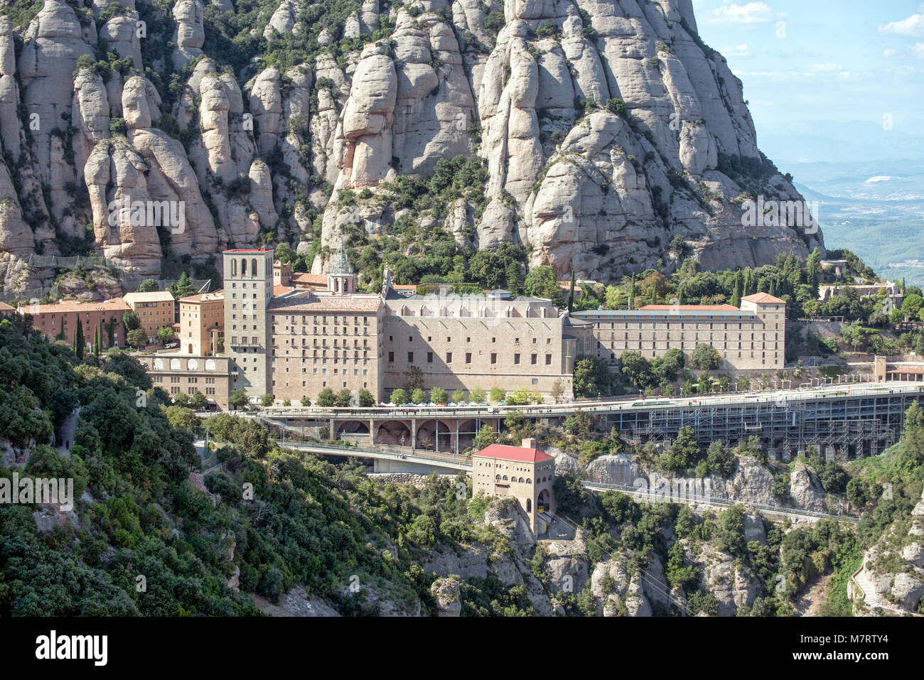 View of the monastery and the mountains of Montserrat. Barcelona ...
