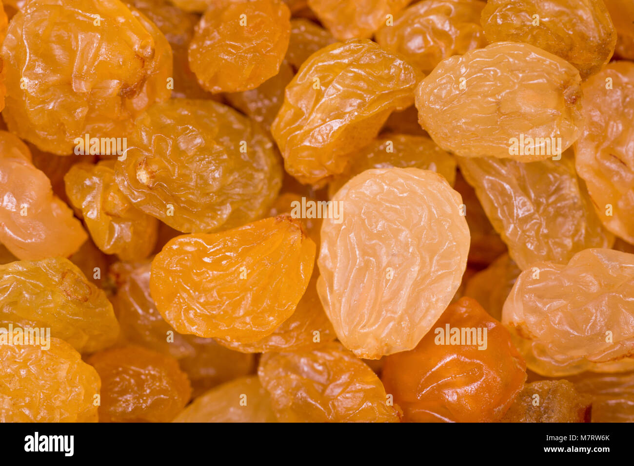 background of large yellow raisins close up Stock Photo - Alamy