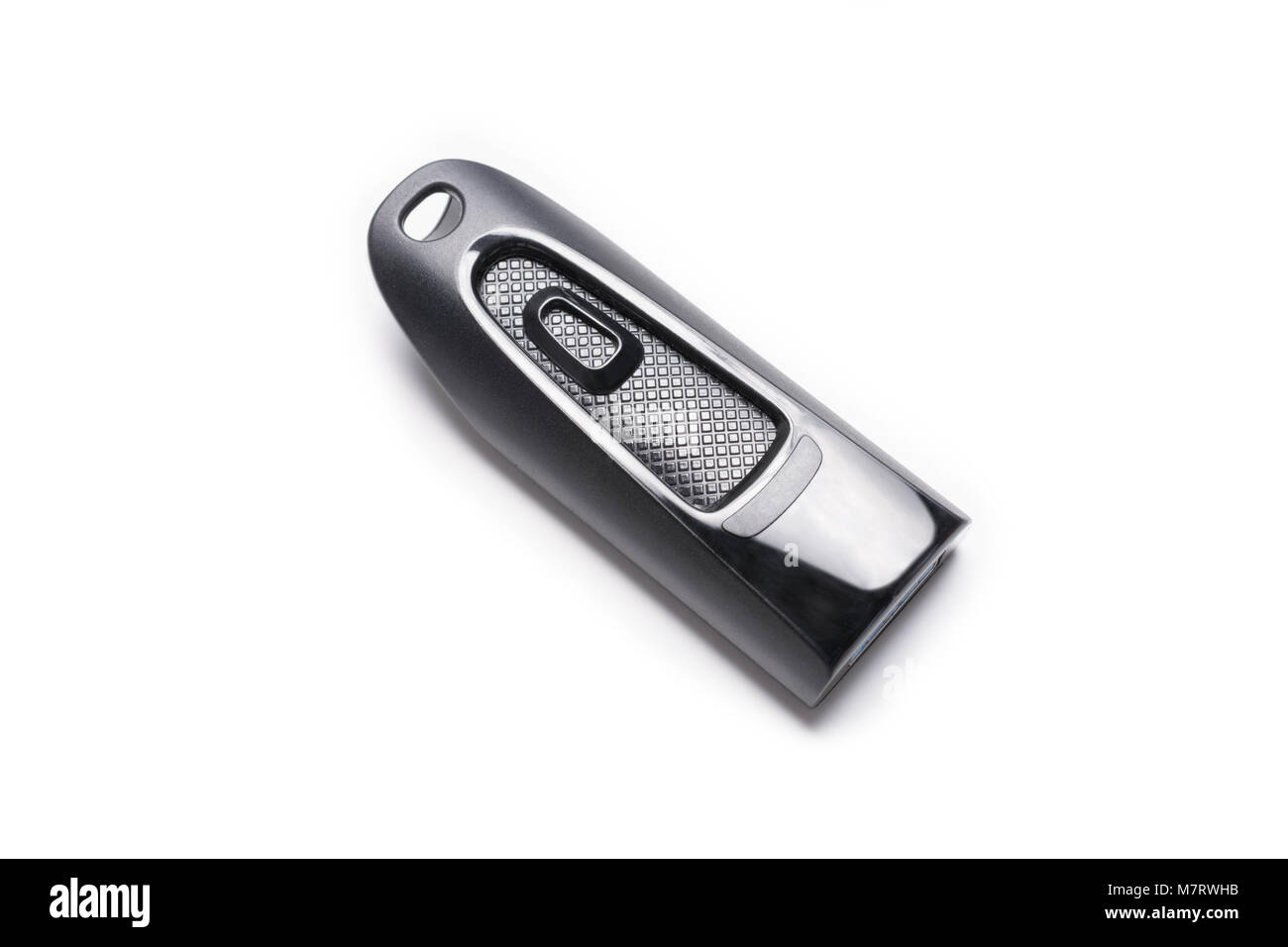 Closed Black USB Memory Stick / USB Flash Drive Isolated On White ...