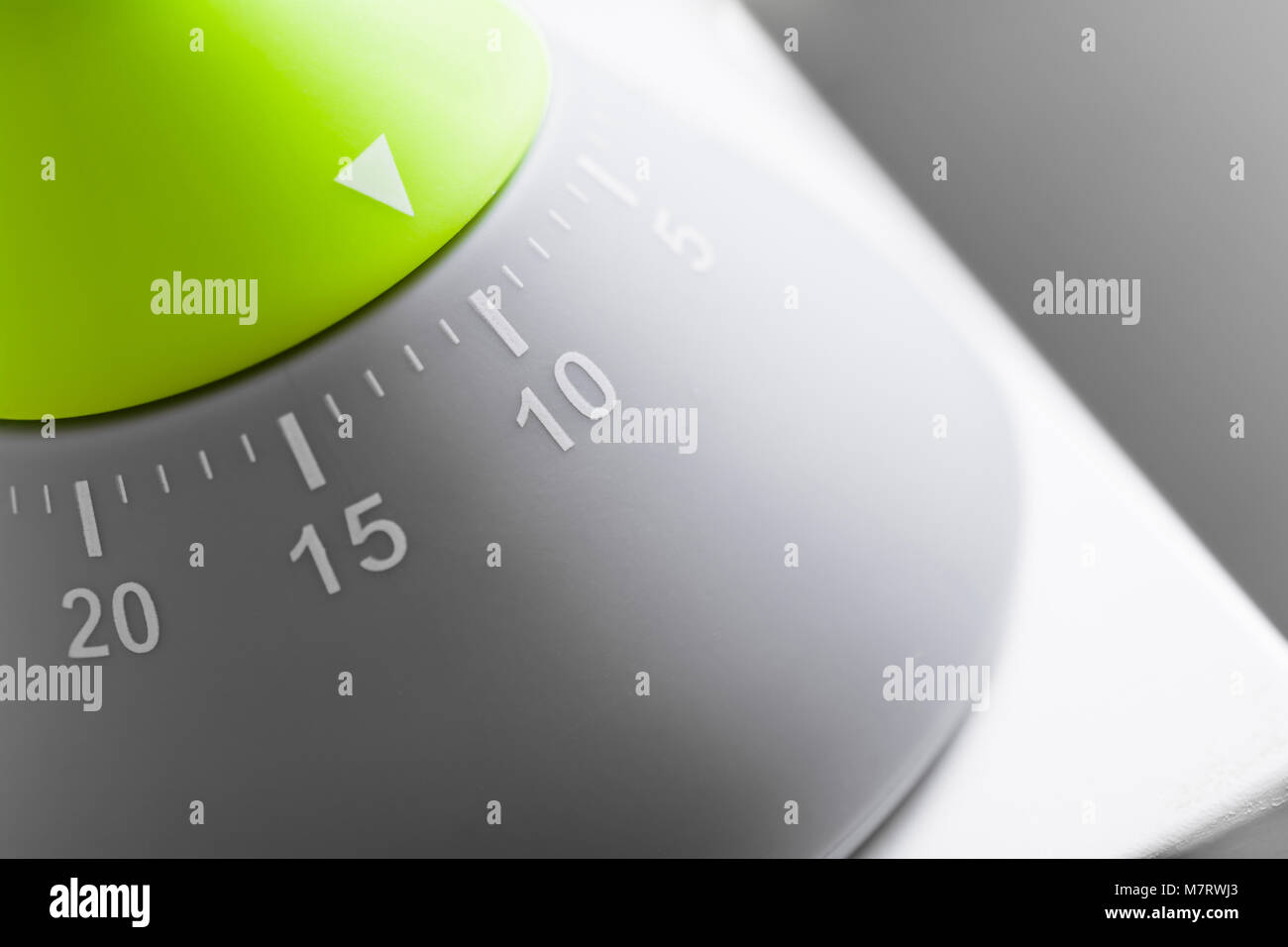 10 Minutes - Macro Of An Analog Green / Grey Kitchen Egg Timer On White ...