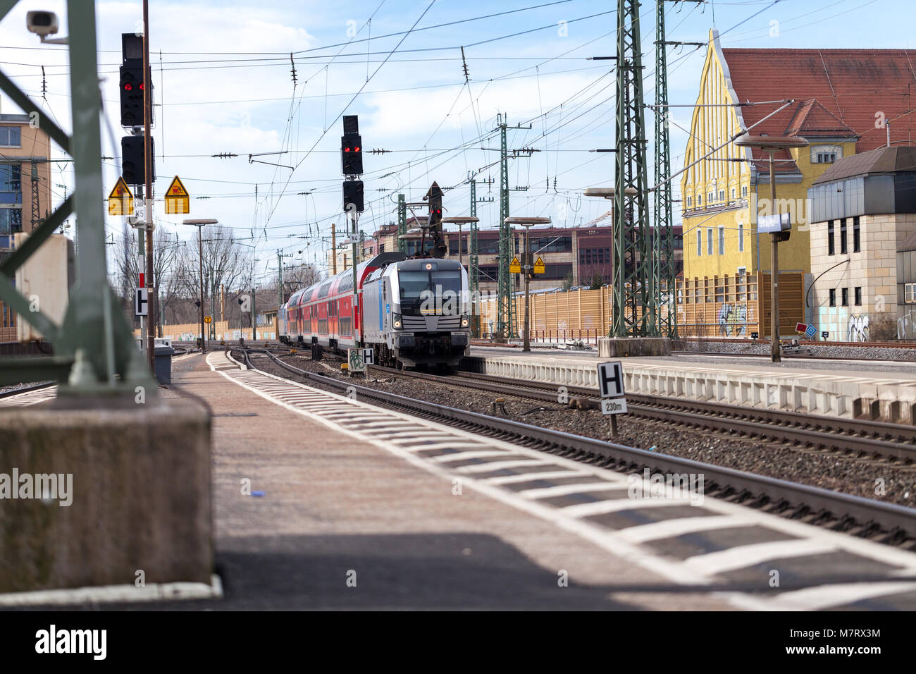 FUERTH / GERMANY - MARCH 11, 2018: RE Regional Express train from ...