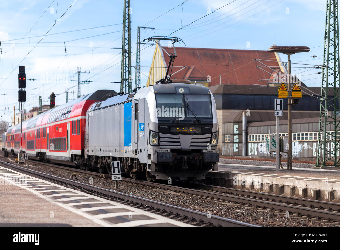 FUERTH / GERMANY - MARCH 11, 2018: RE Regional Express train from ...