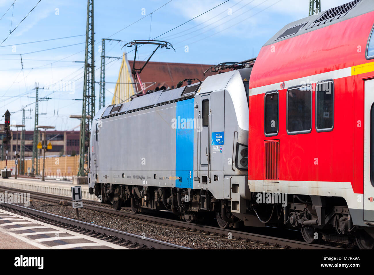 FUERTH / GERMANY - MARCH 11, 2018: RE Regional Express train from ...