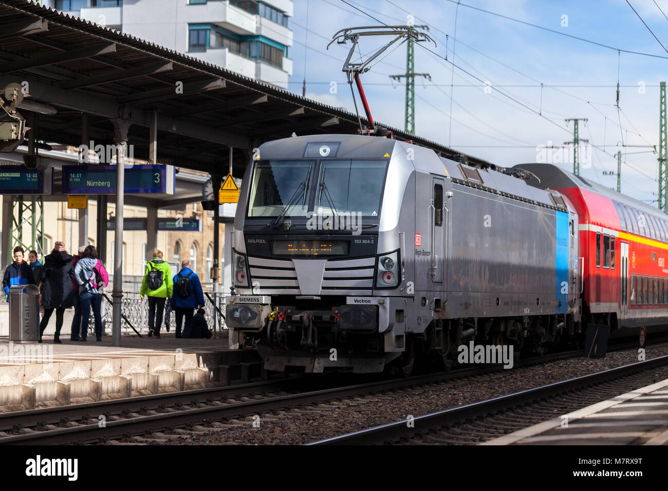 FUERTH / GERMANY - MARCH 11, 2018: RE Regional Express train from ...
