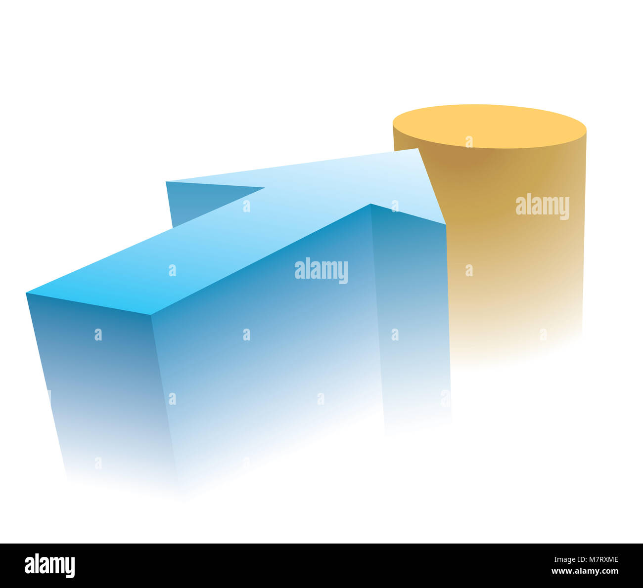 Blue arrow indicates the destination point. Concept business ...