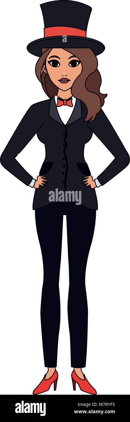 Woman magician costume cartoon vector illustration graphic design Stock ...