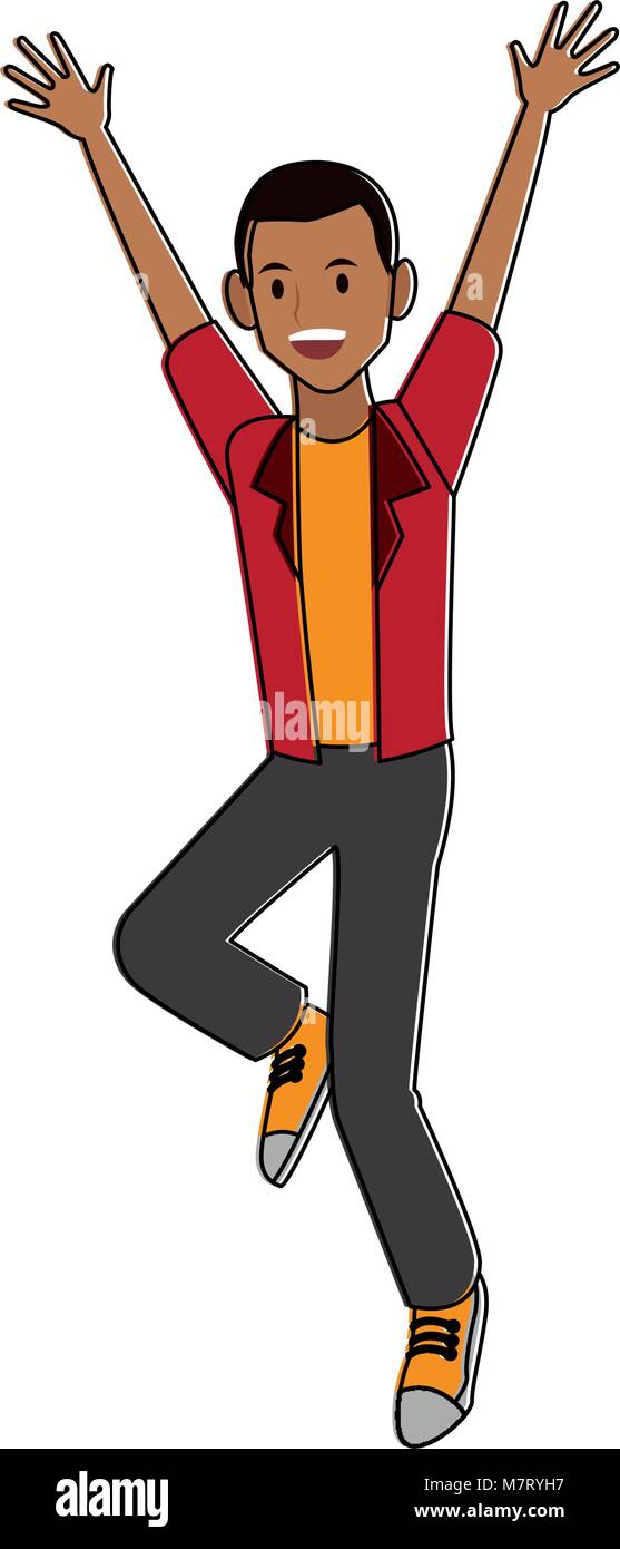 Cartoon Jumping Man High Resolution Stock Photography and Images - Alamy