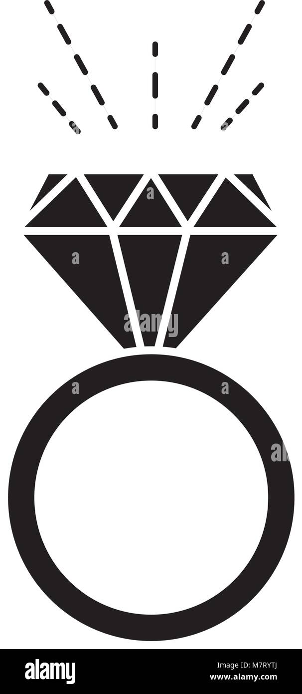 silhouette luxury engagement ring wedding with diamond Stock Vector ...