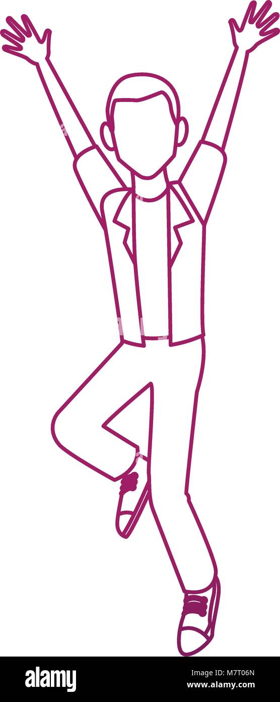 Happy man jumping cartoon Stock Vector Image & Art - Alamy