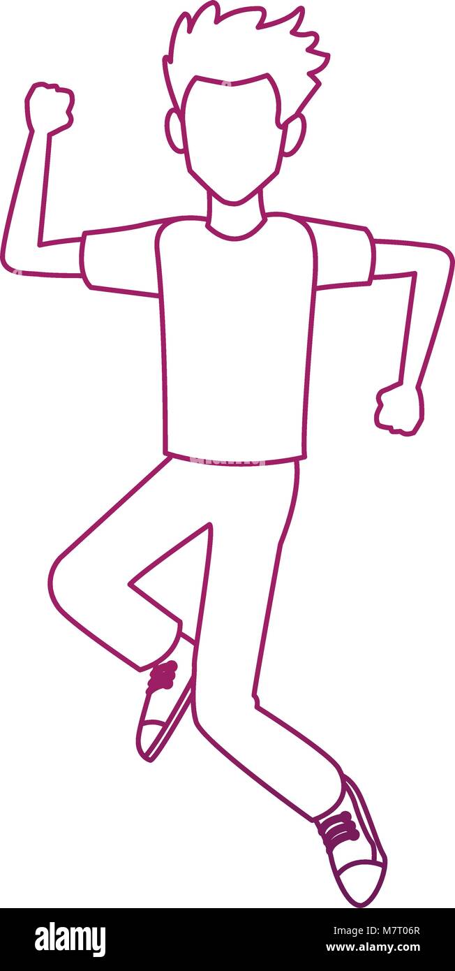 Happy man jumping cartoon Stock Vector Image & Art - Alamy