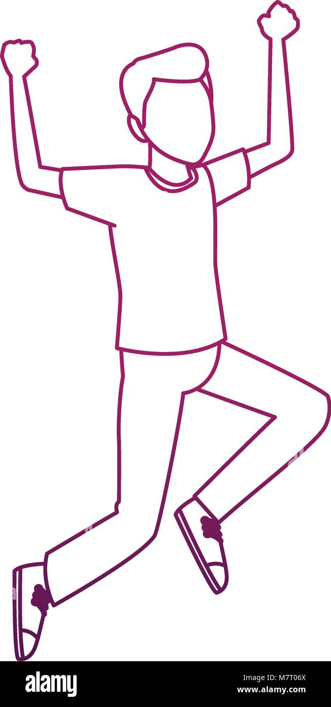 Happy man jumping cartoon Stock Vector Image & Art - Alamy