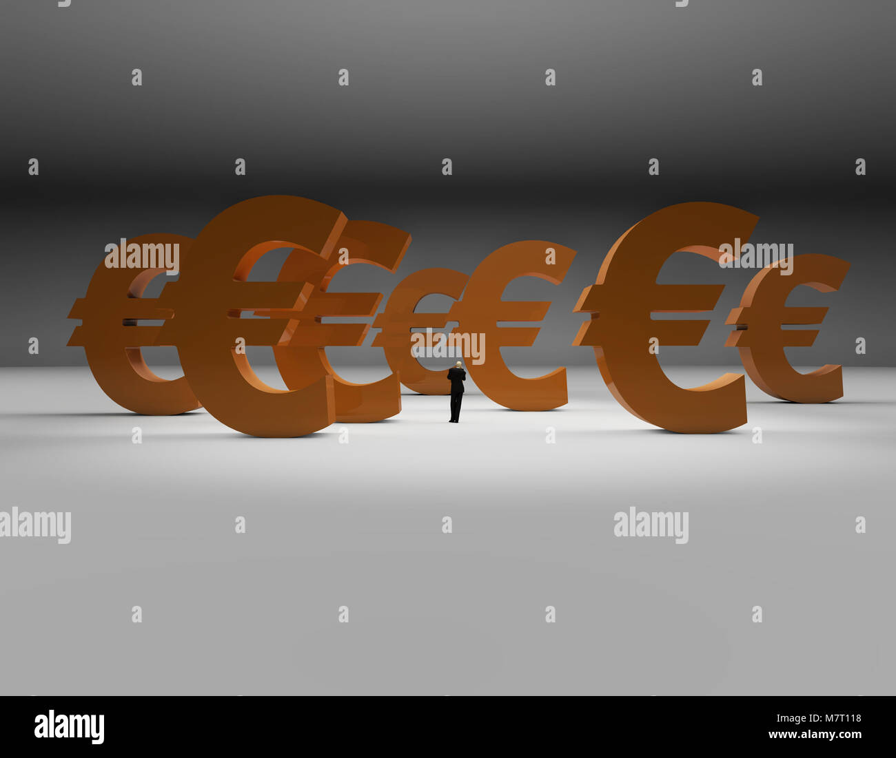 Currency symbols and villains, surrounded by wealth, life goals Stock ...