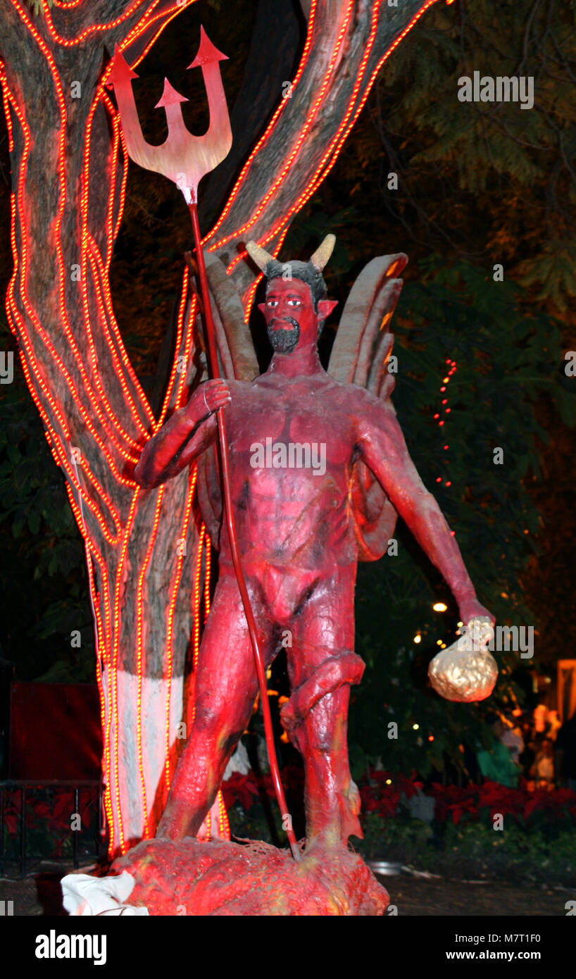 Devil figure at a park in Queretaro for Christmas celebrations Stock ...