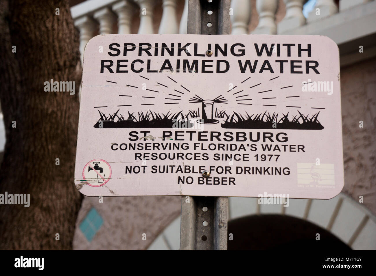 Water conservation sign in Florida, USA Stock Photo - Alamy