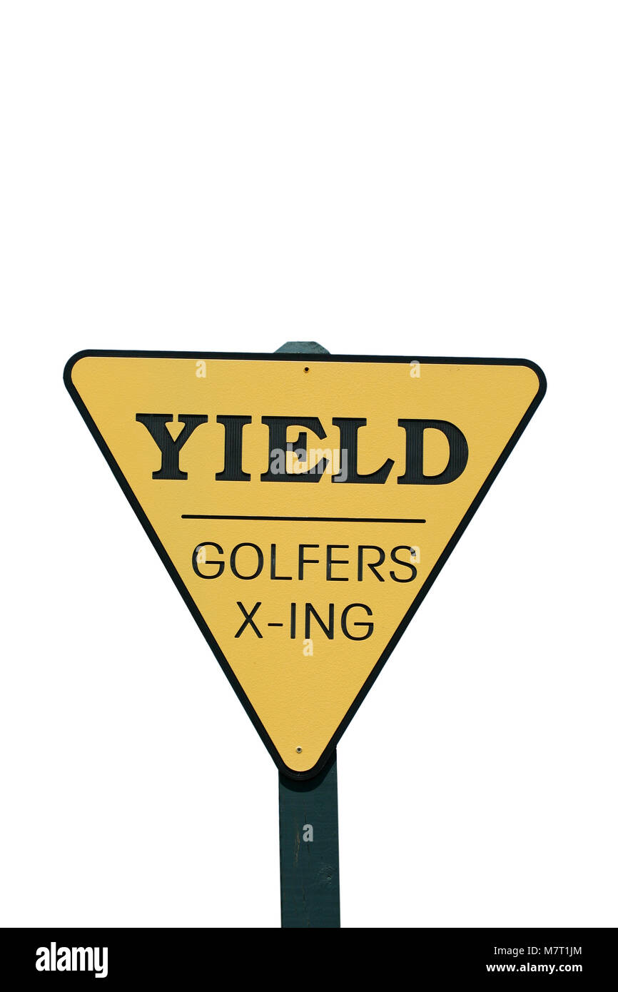 Golfer crossing sign Stock Photo - Alamy