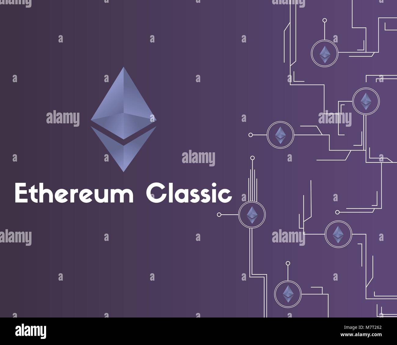 Ethereum Classic blockchain virtual circuit background Stock Vector Image & Art - Alamy