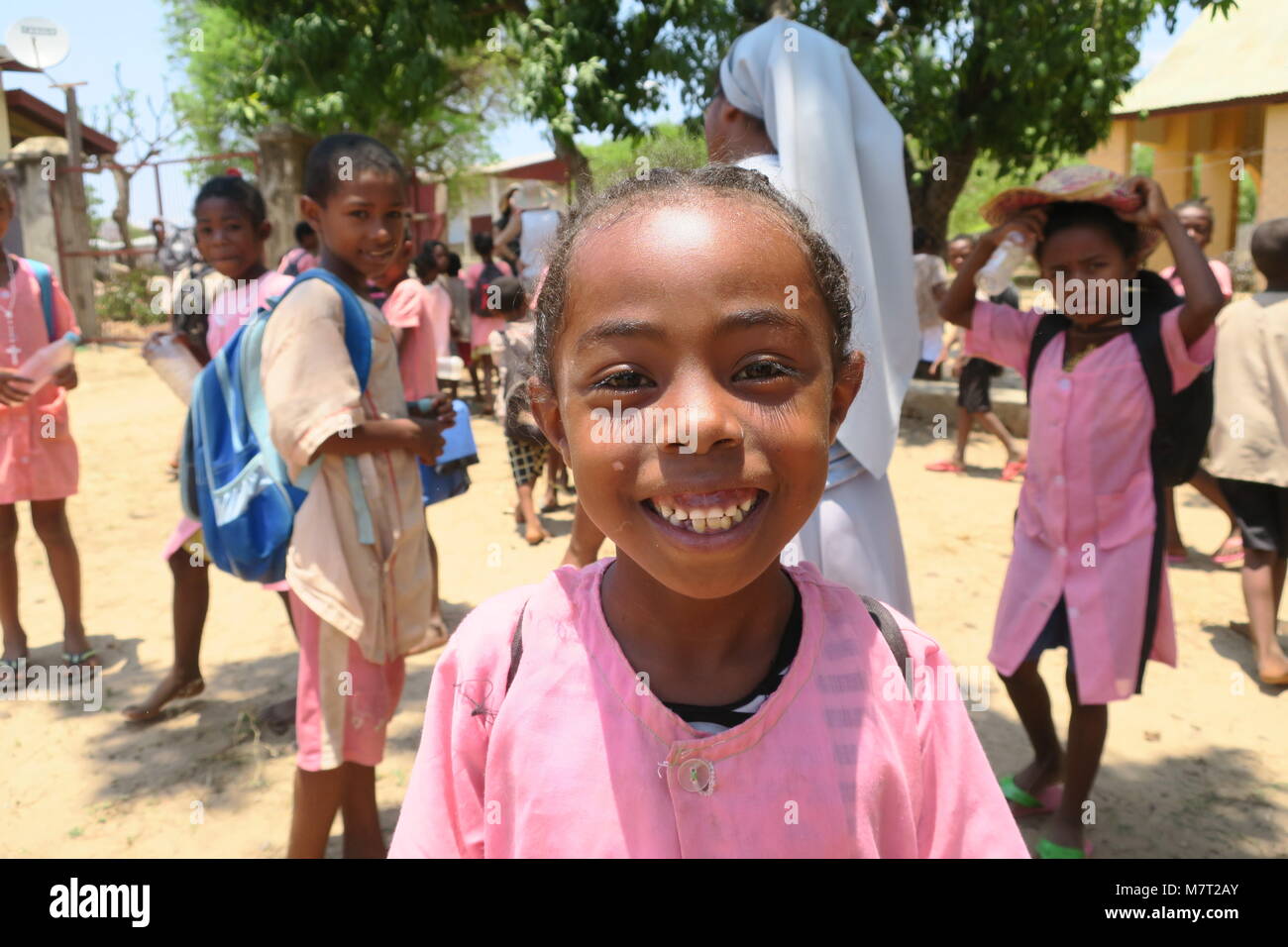 Cute Malagasy kids in poor village on Madagascar island Stock Photo - Alamy