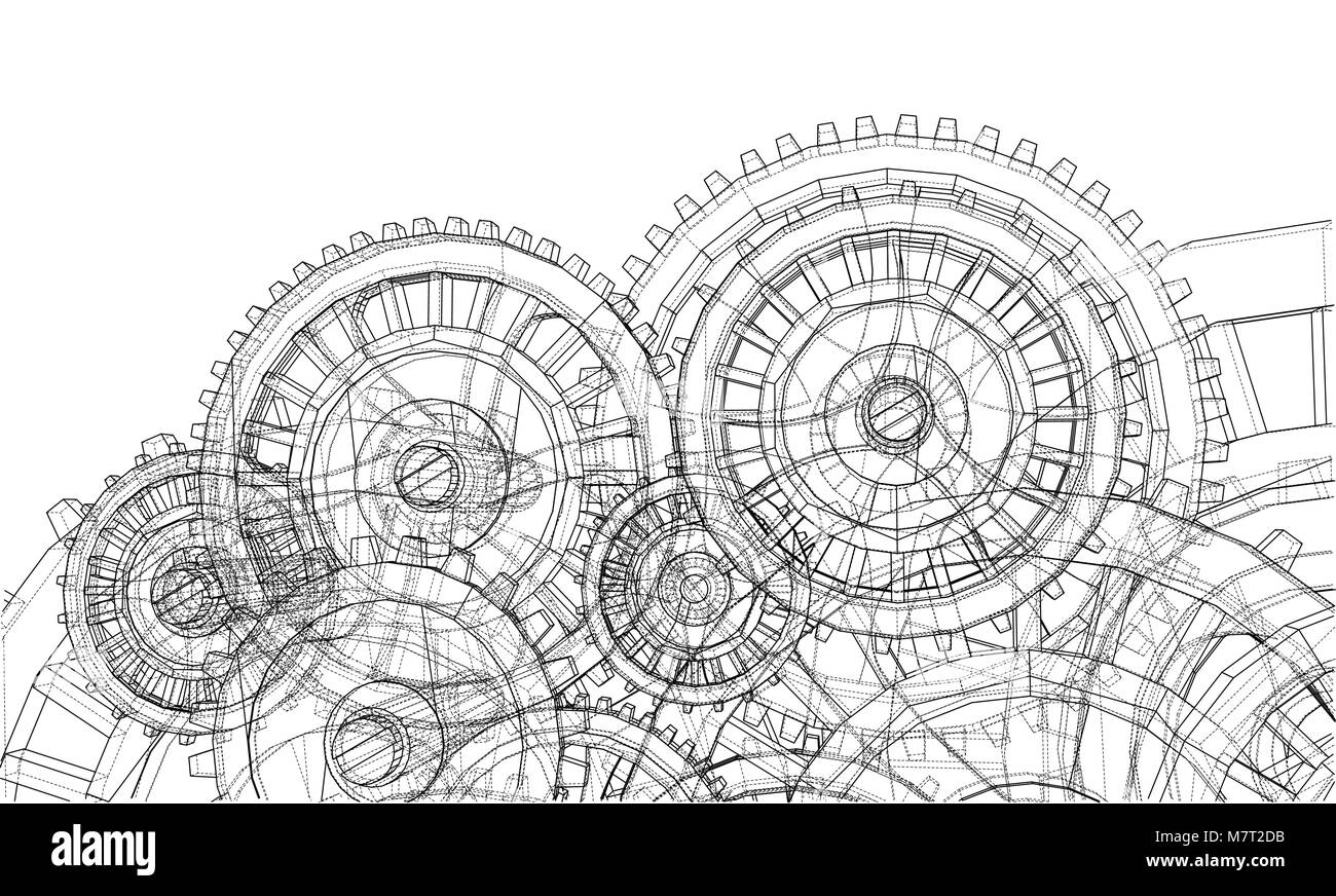 Gearbox sketch. Vector Stock Vector Image & Art - Alamy